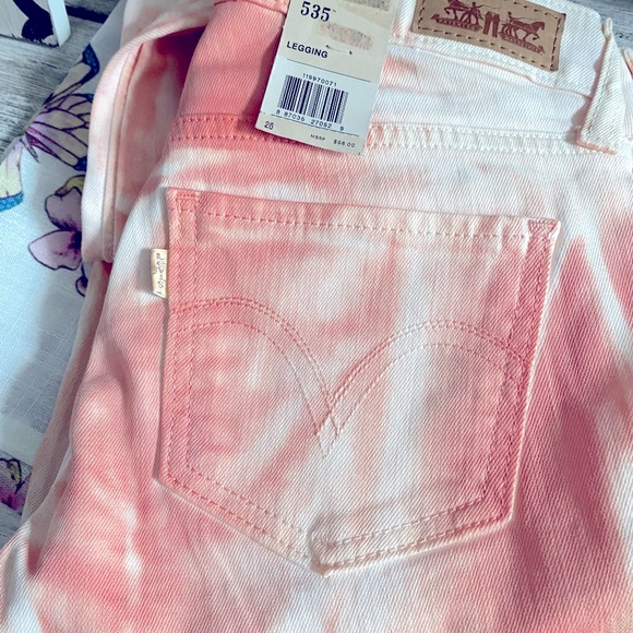 Levi's | Jeans | Levis 535 Tie Dye Legging Skinny Jeans Cream Peach ...
